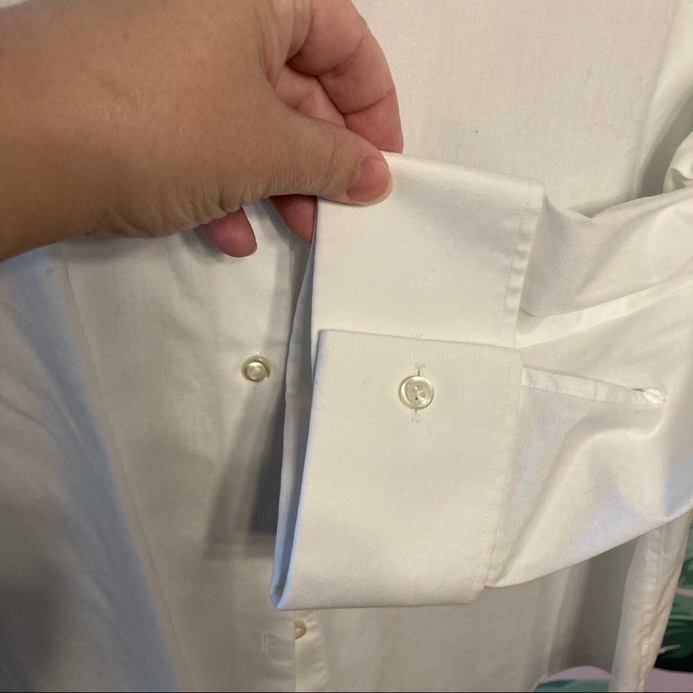 Crisp White Button Down Blouse By Lands' End 18w - Gem